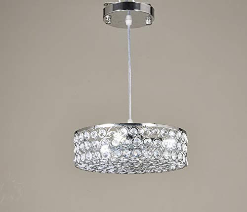 Chrome Finish Metal Shade Crystal Chandelier