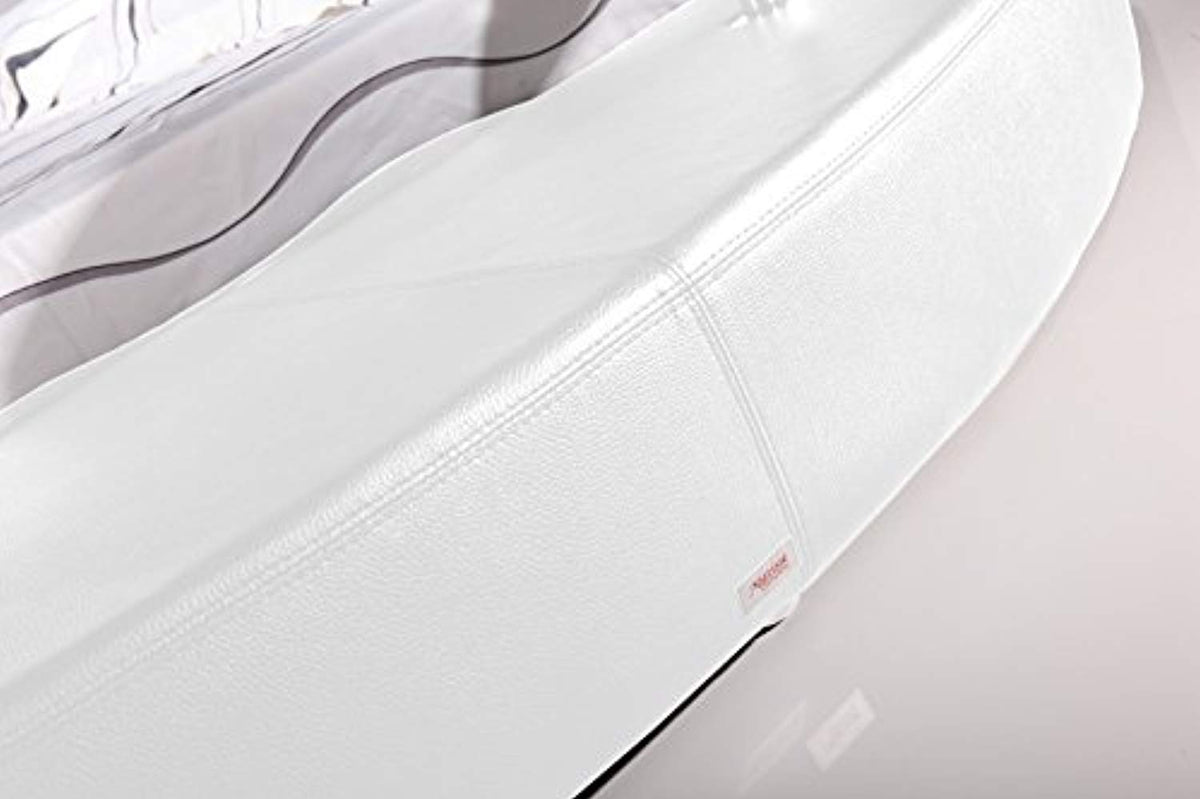 Round Bed with Headboard Lights King Size (White)