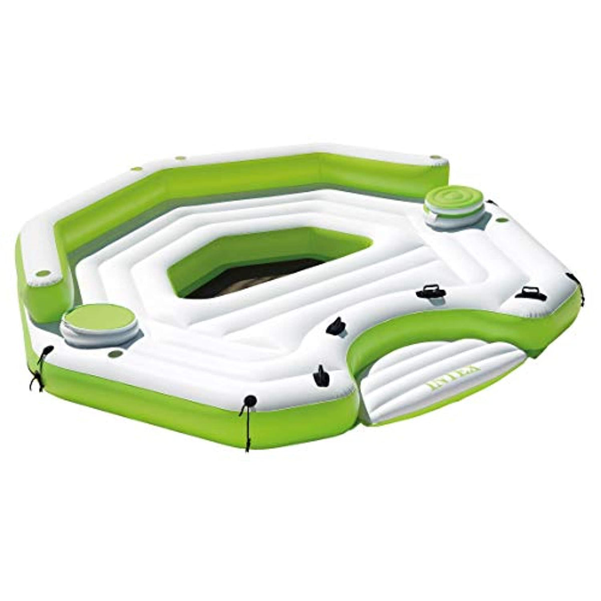 Inflatable Key Largo Party Island Float with Built-in Coolers & Cuphol