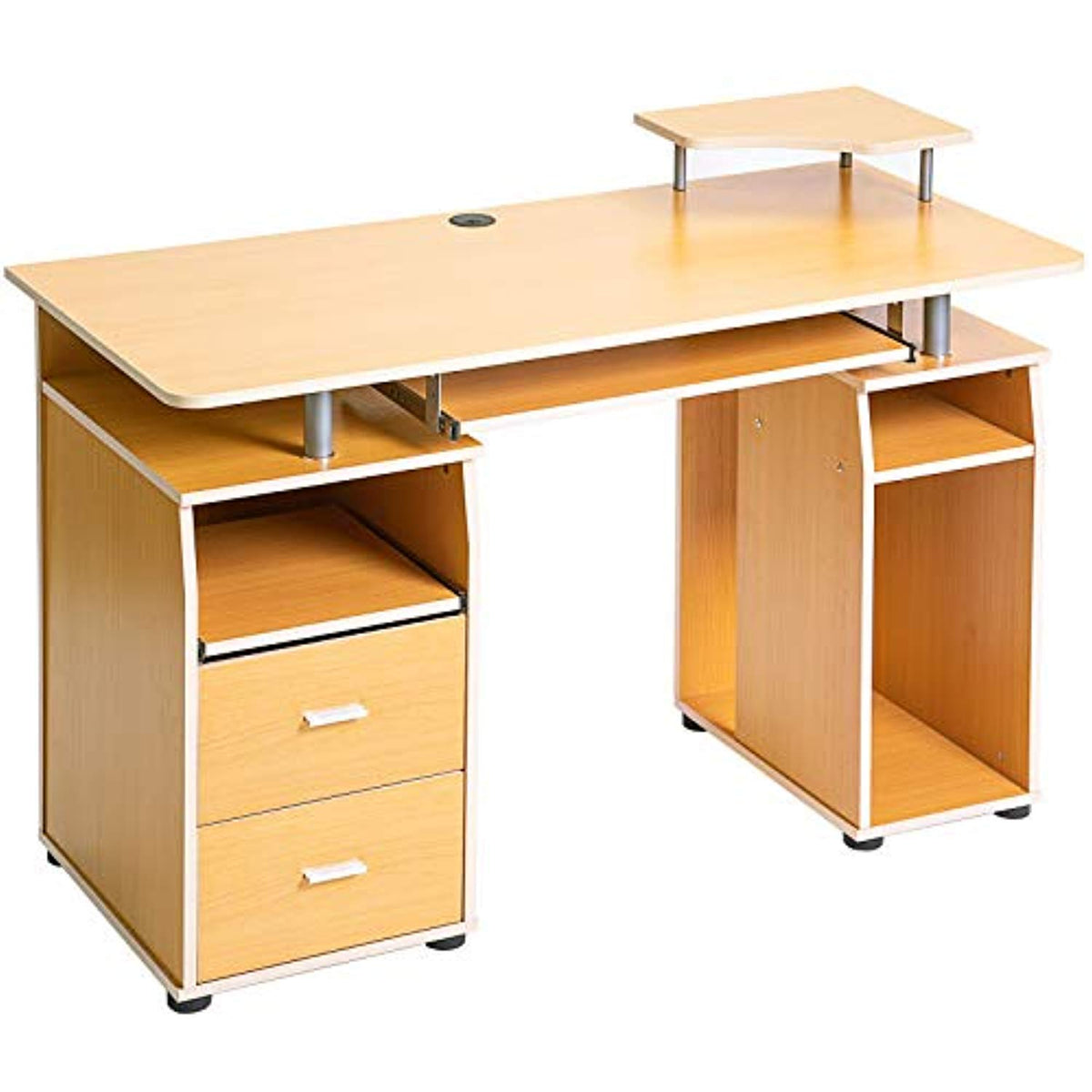 Essential Home Office Computer Desk with Pull-Out Keyboard Tray and Dr