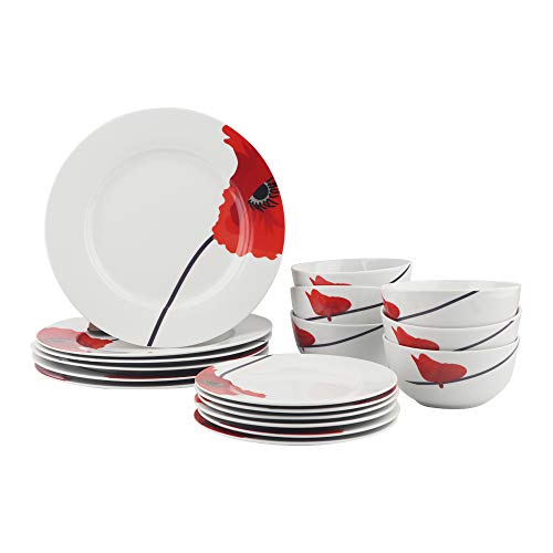 18-Piece Dinnerware Set - Poppy, Service for 6