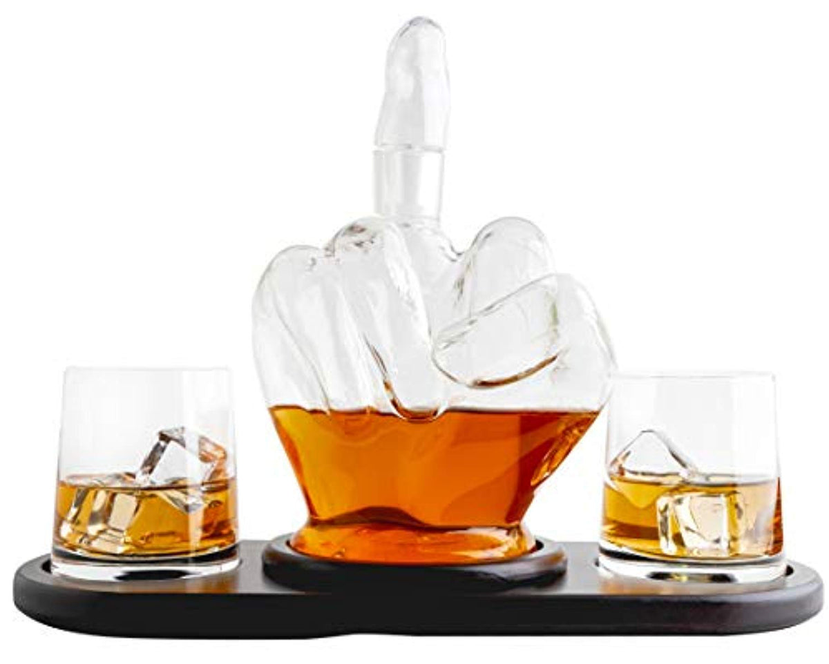Middle Finger Novelty Whisky Decanter Set