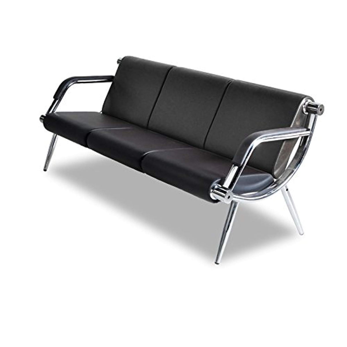 3-Seat Reception PU Leather Sofa - Waiting Room Office