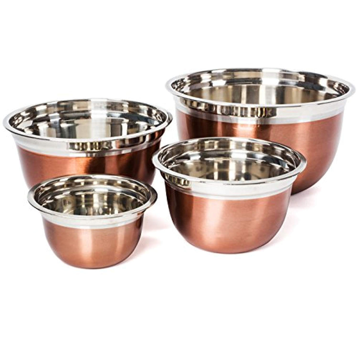 Stainless Steel Mixing Bowls-4 Pc set- Stackable Nesting Bowls