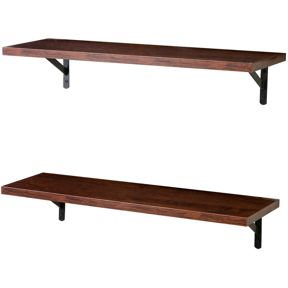 Wall Mounted Floating Shelves, Set of 2, Display Ledge, Storage Rack f