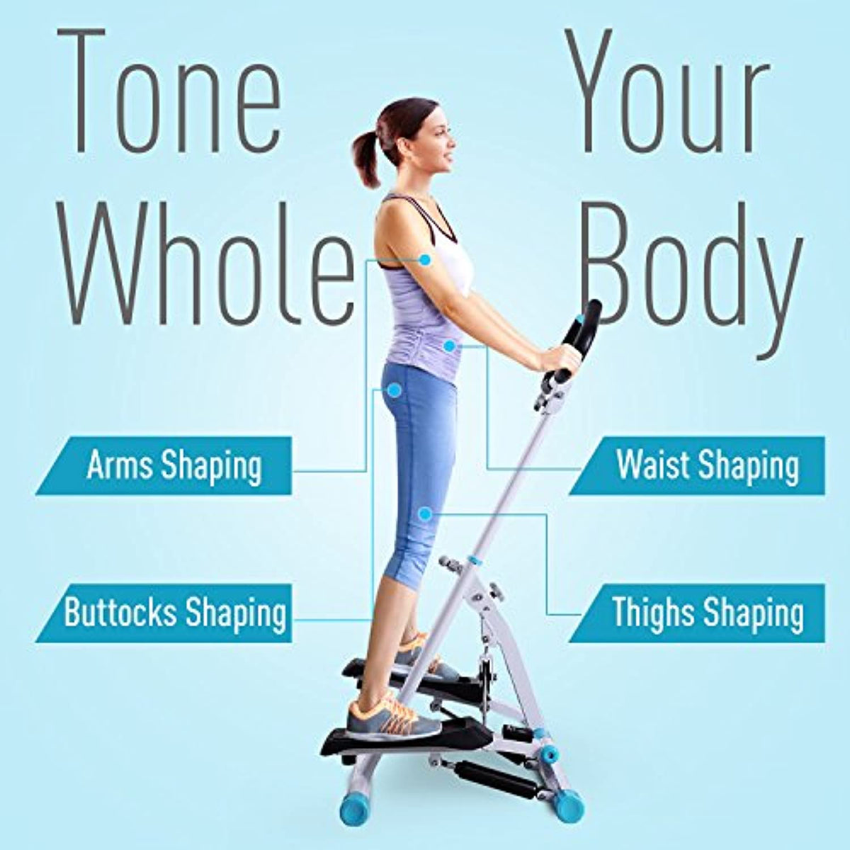 Adjustable Stepper Aerobic Ab Exercise Fitness Workout Machine with LC