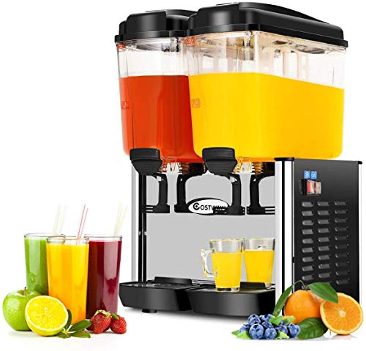 Commercial Beverage Dispenser Machine, 9.5 Gallon 2 Tank Juice Dispens