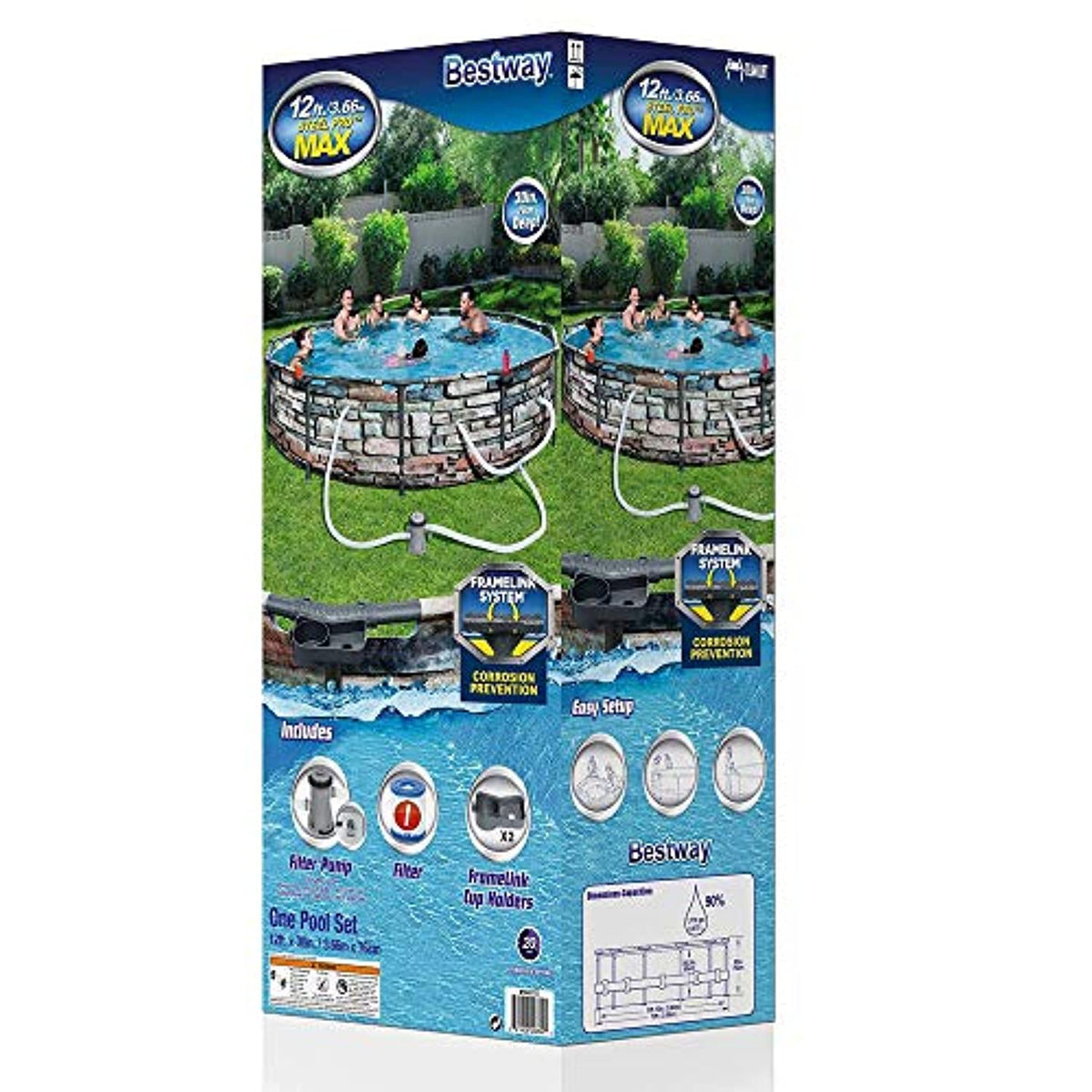 12' x 30" Steel Pro Max Round Above Ground Swimming Pool Kit with Filt