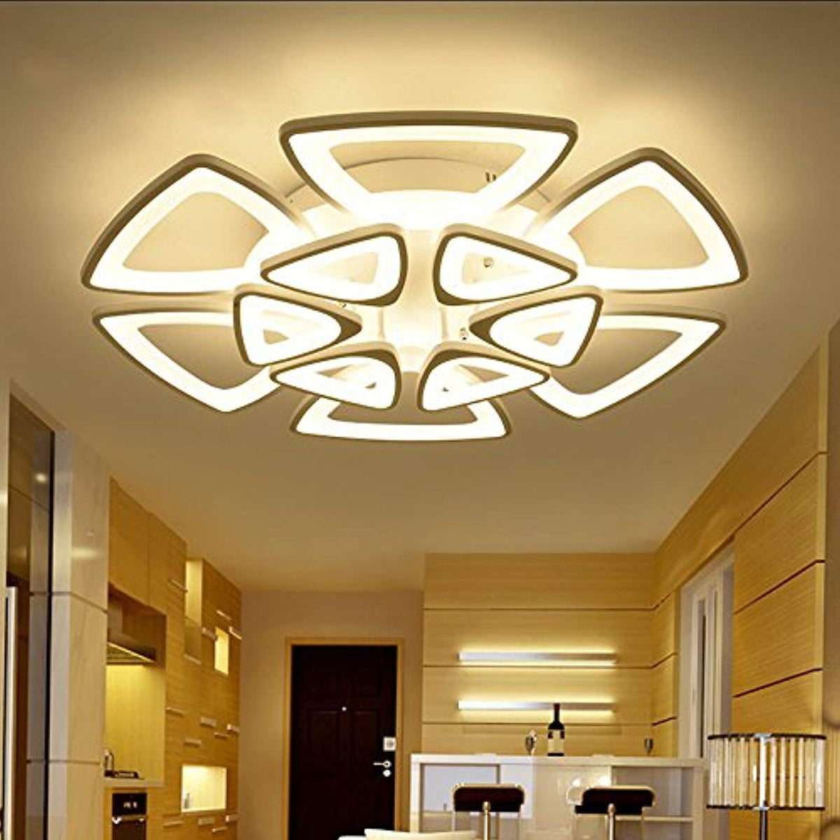 LED Ceiling Lighting Fixture- Flush Mount Contemporary Chandelier (War