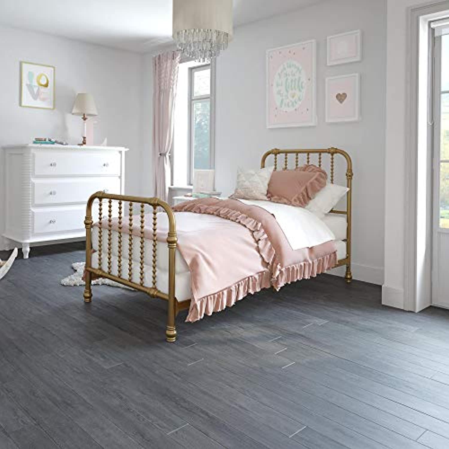 LUXE Monarch Hill Wren Metal Twin, Gold Bed