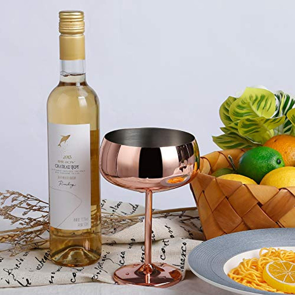 Copper Coupe Champagne Glasses Set of 2 Stainless Steel