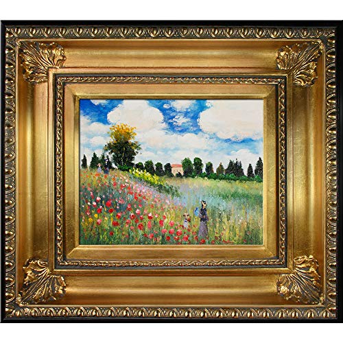 Monet - Poppy Field - in Argenteuil Oil Painting with Regency Gold Fra