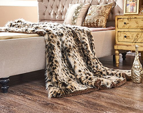 Faux Fur Super Soft (60x70(INCH), Snow Leopard)