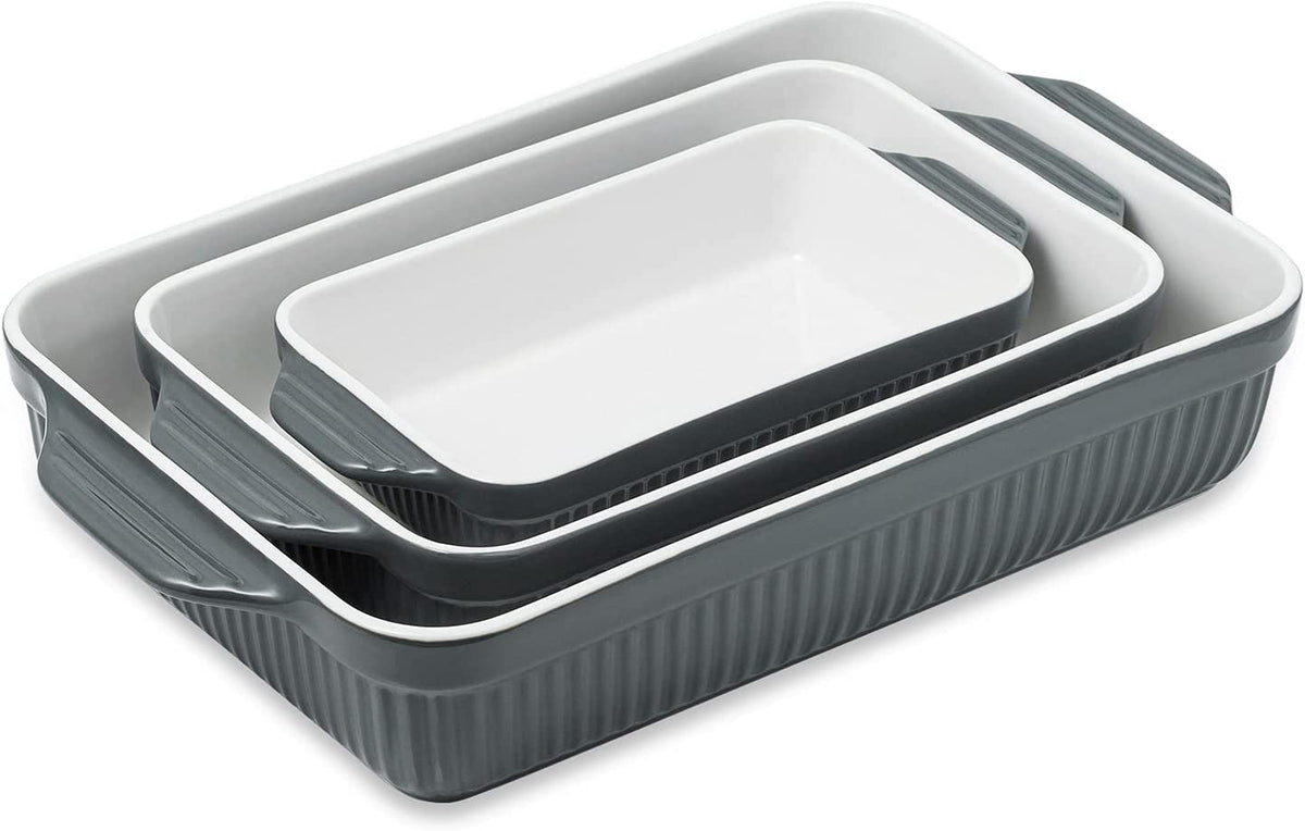 Porcelain Baking Dishes, Rectangular Set of 3
