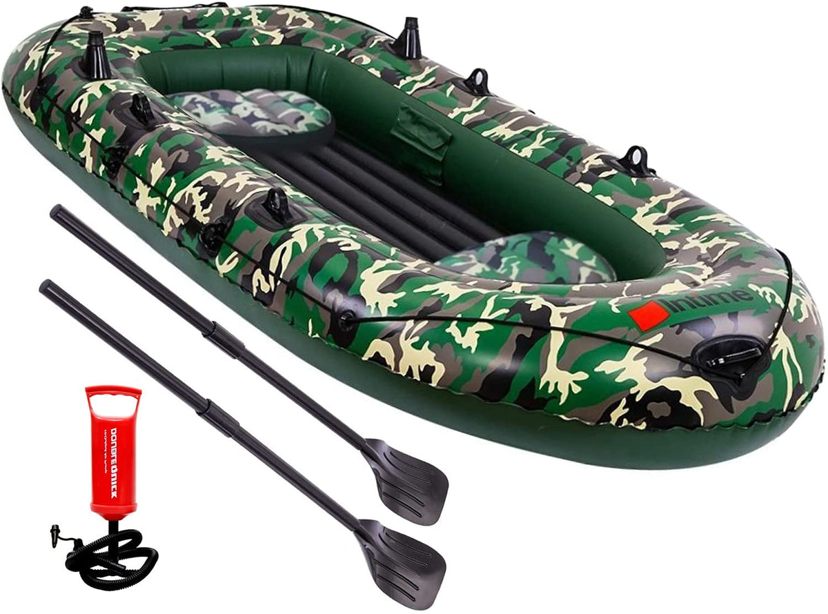 4 Person Inflatable Boat Canoe - 9FT Raft Inflatable Kayak