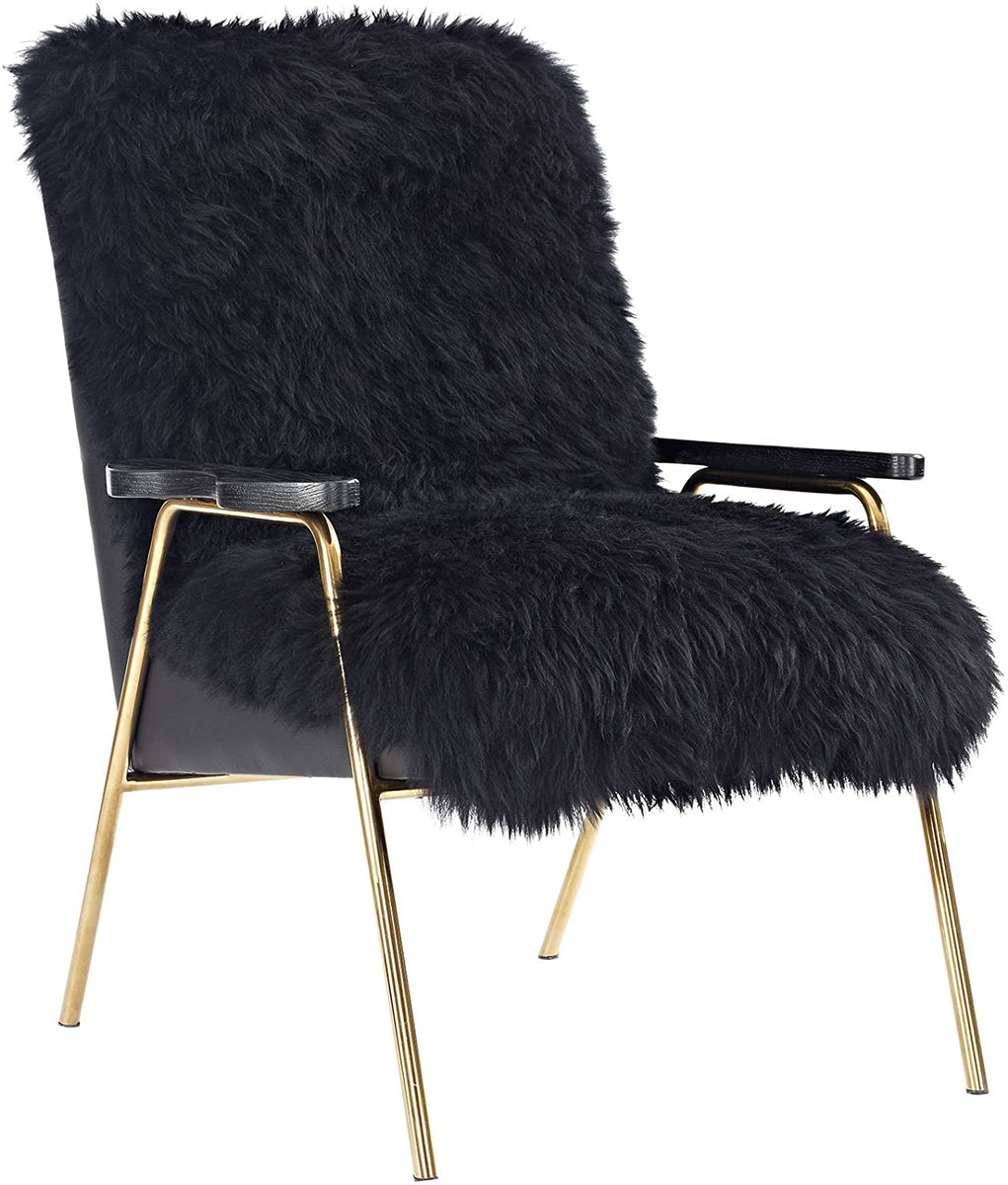 Luxurious Sheepskin Wool Accent Lounge Arm Chair