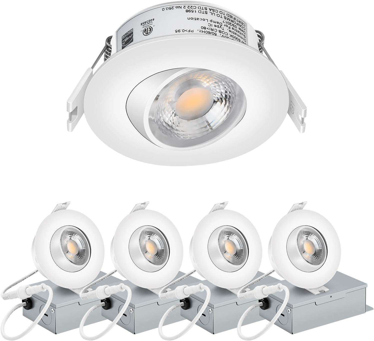 (4 Pack) 3 inches LED Lights-Directional Adjustable