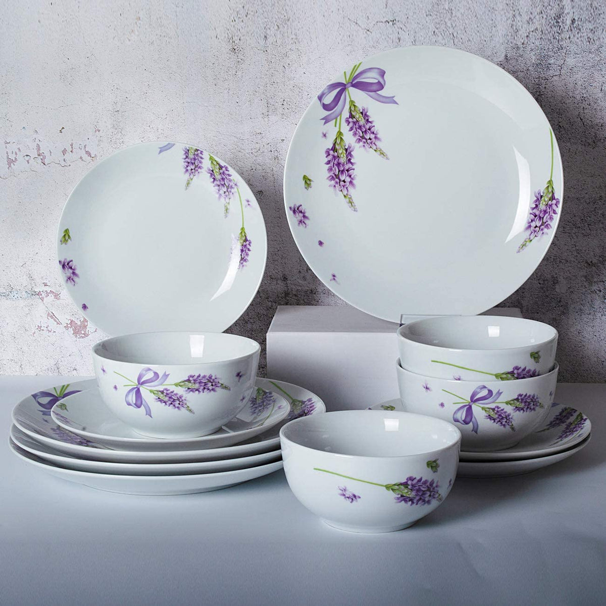 Ceramic Dinner Plate Sets, Plates, Bowls, 4 Set