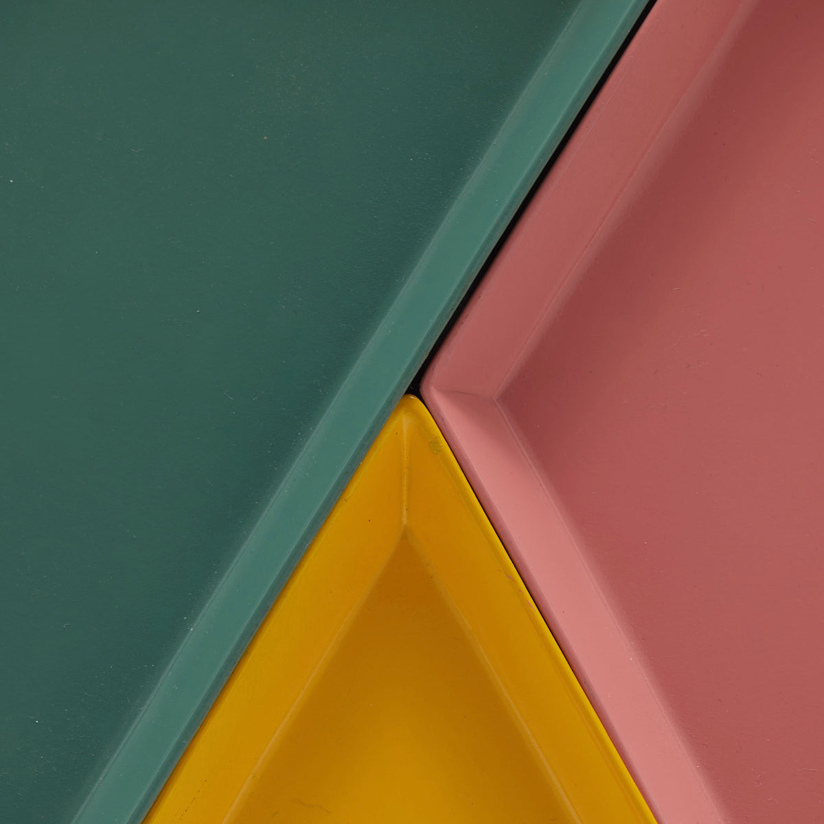 Multi Colored Geometric Trays, Set of 4