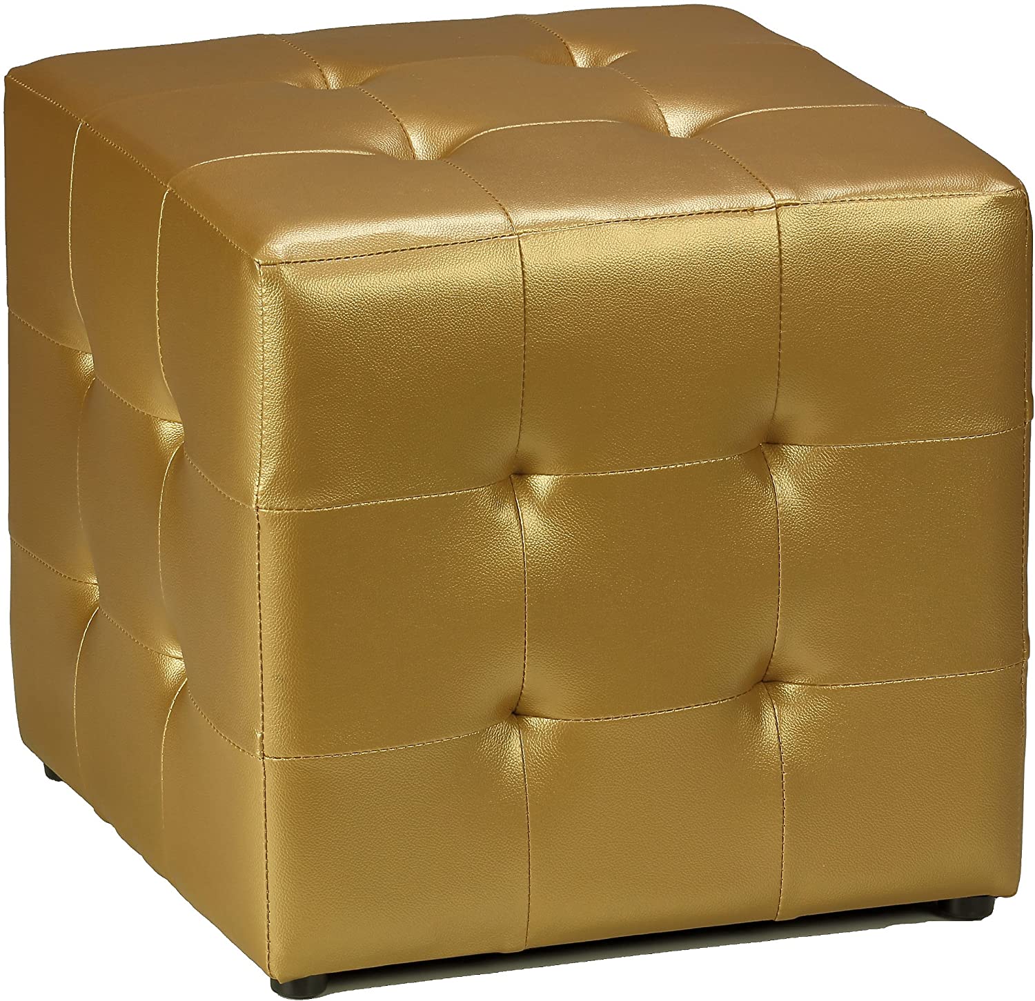Cube Ottoman, Metallic Gold