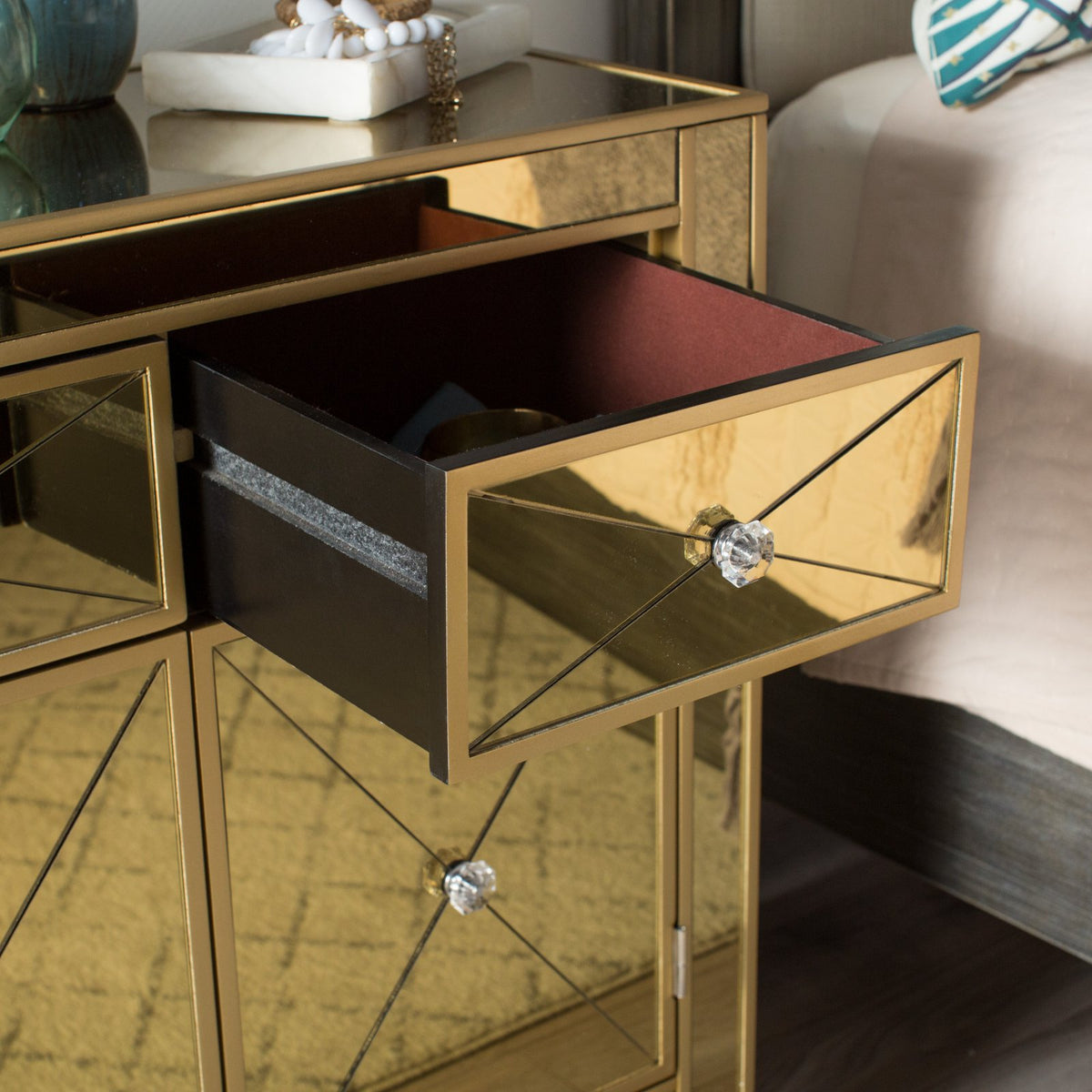 Mirage Gold Mirrored Chest